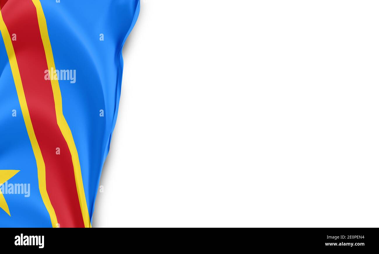 Democratic Republic of the Congo National flag in White Background ...