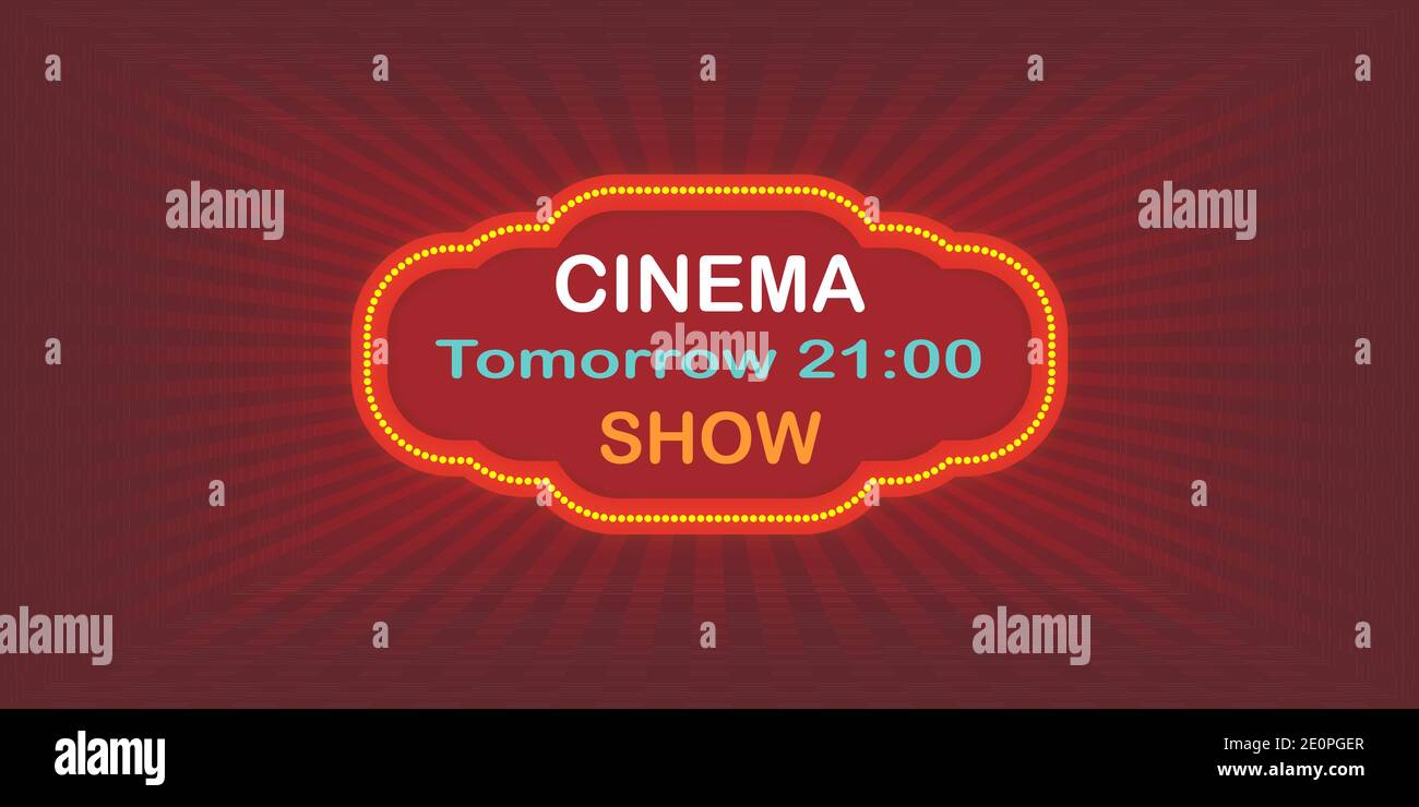 Retro movie theater neon Stock Vector Images - Alamy