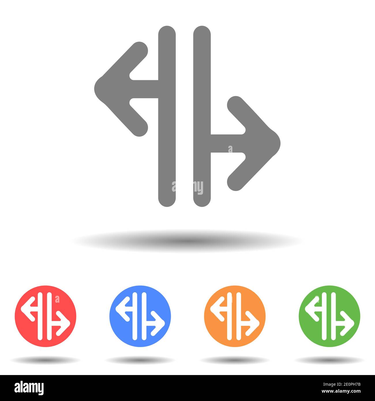 Arrows pointing outside icon vector logo with isolated background Stock ...