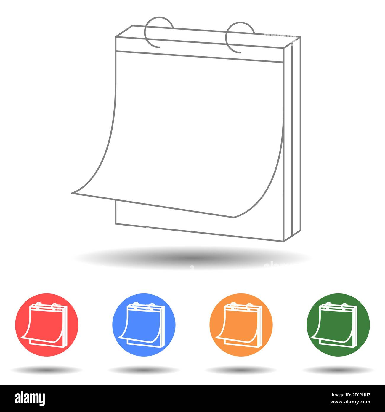 Empty calendar page vector icon with isolated background Stock Vector ...