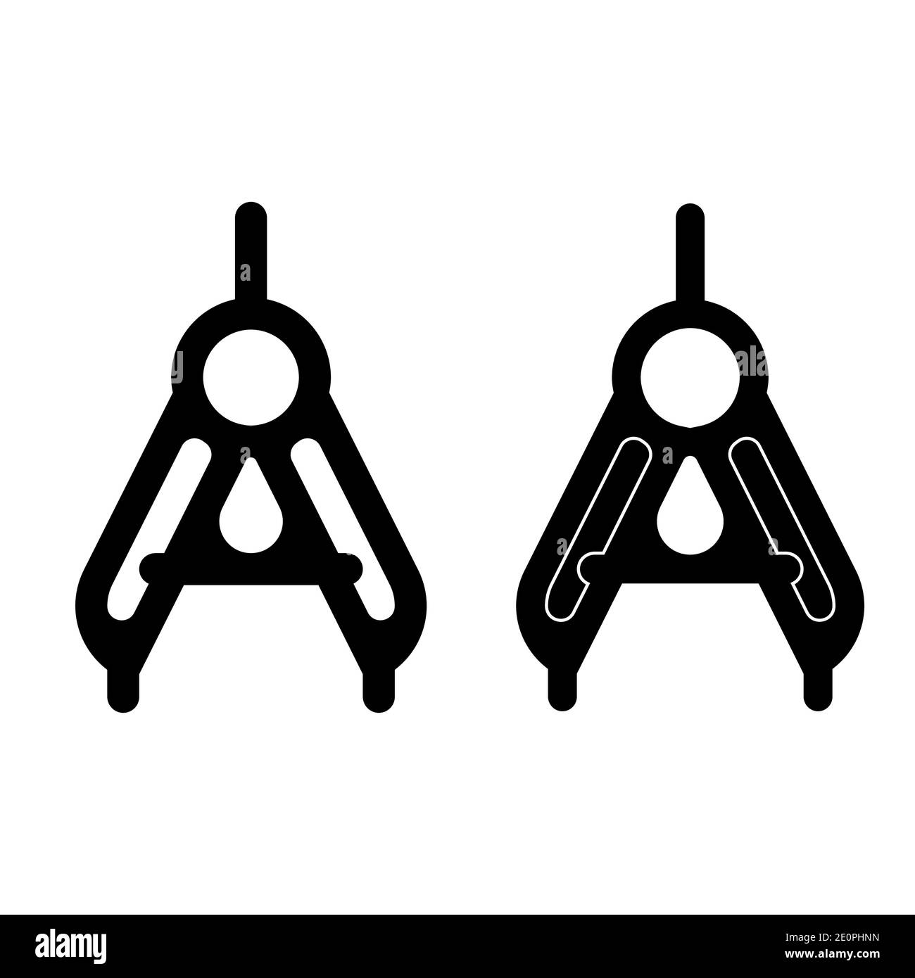 compass measuring tool vector, Ancient dividers icon Stock Vector Image ...