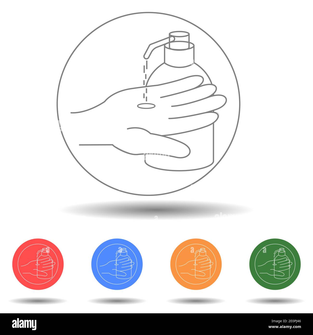 Hand disinfection with a gel sign vector with isolated background Stock ...