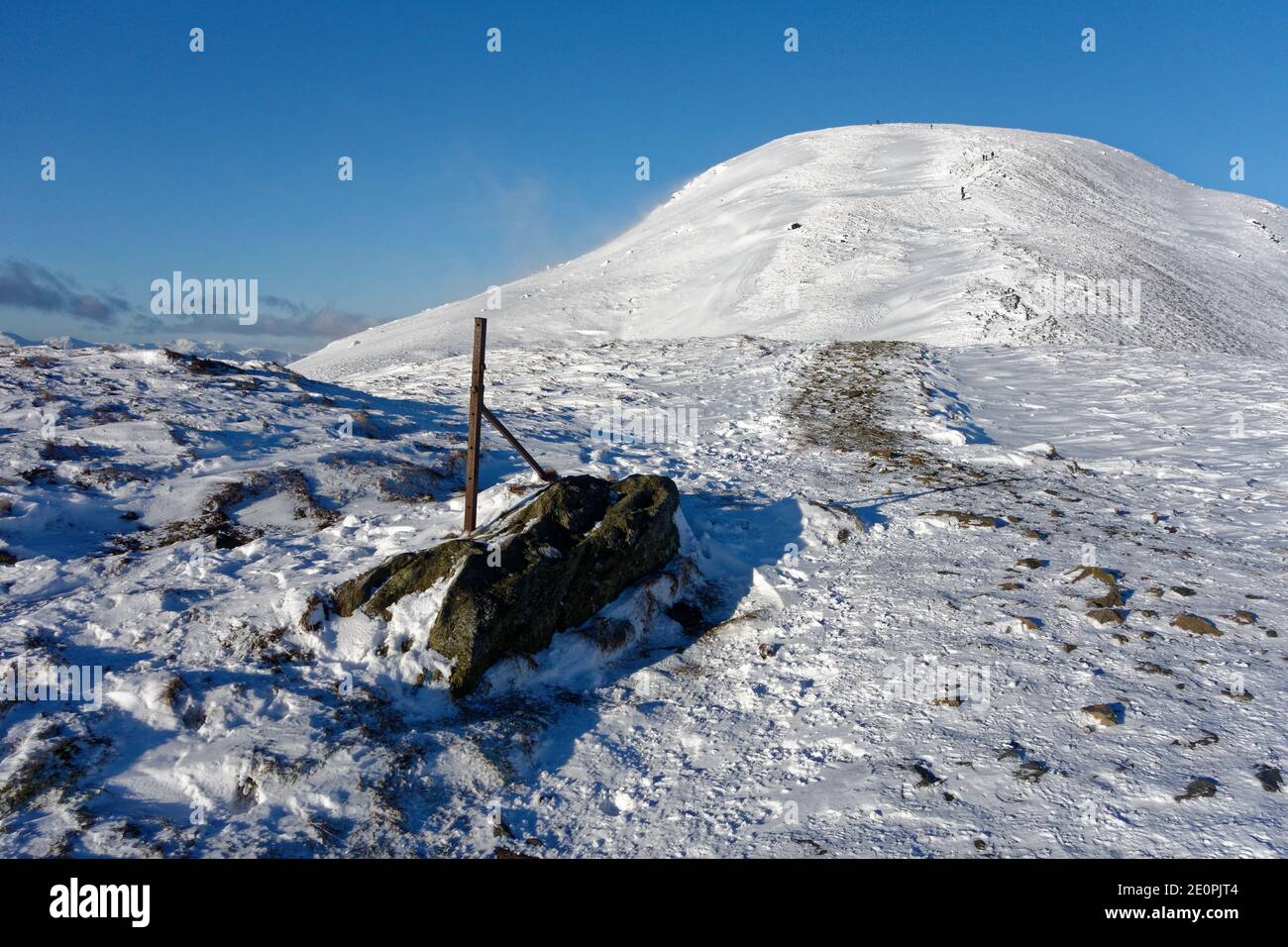 Ben Ledi, near Callander seen with the winter snow during January 2021 ...