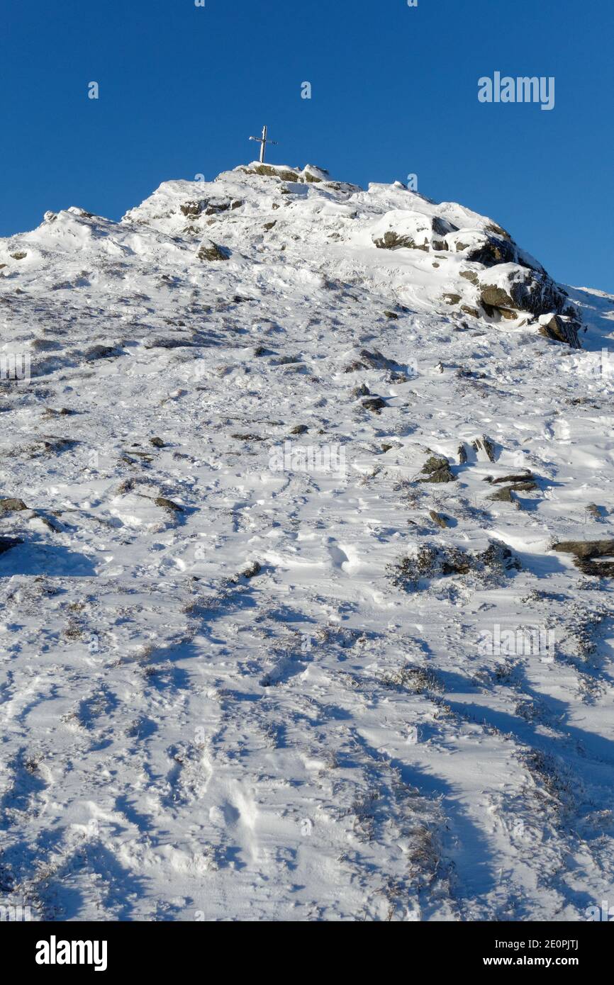 Ben Ledi, near Callander seen with the winter snow during January 2021 ...