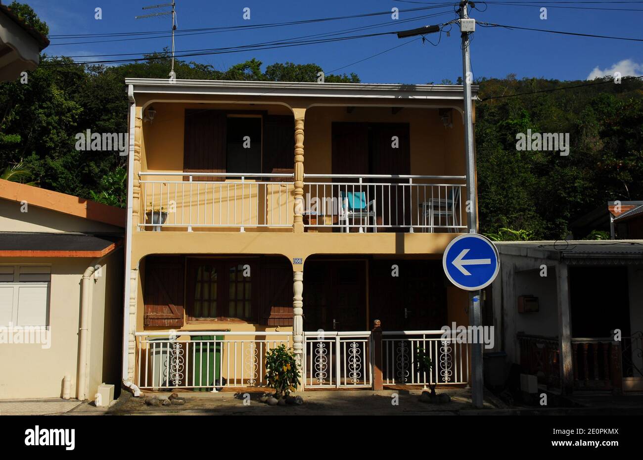 Caribbean: Guadeloupe: Deshaies: Typical Building Stock Photo - Alamy