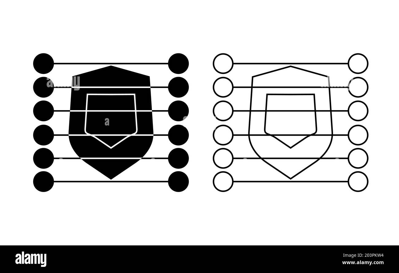 Under protection linear icon vector, black and white version Stock ...