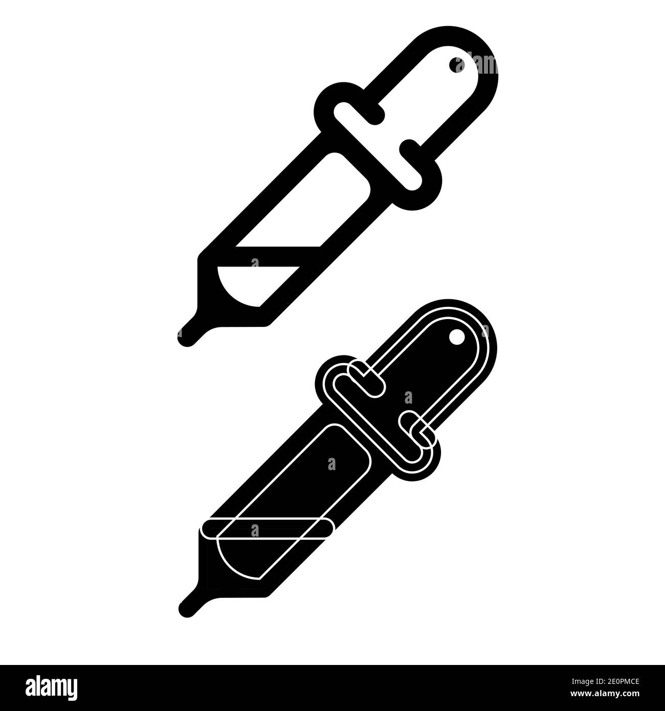 Eyedropper icon vector logo, black and white version Stock Vector Image ...