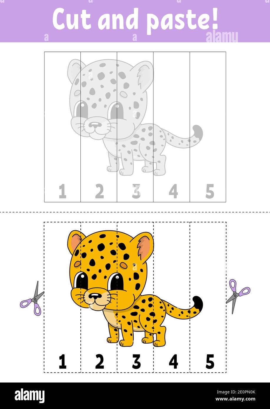 Learning numbers. Cut and play. Education developing worksheet. Game ...