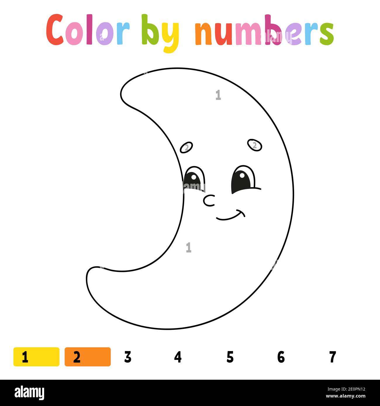 Color by numbers. Coloring book for kids. Cheerful character. Vector ...