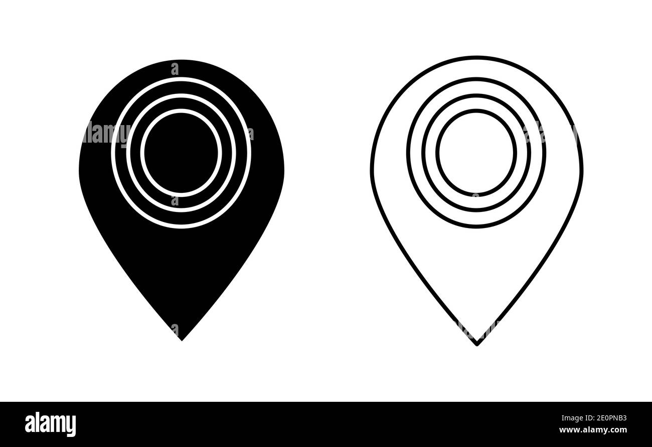 Location GPS linear icon vector, black and white version Stock Vector ...