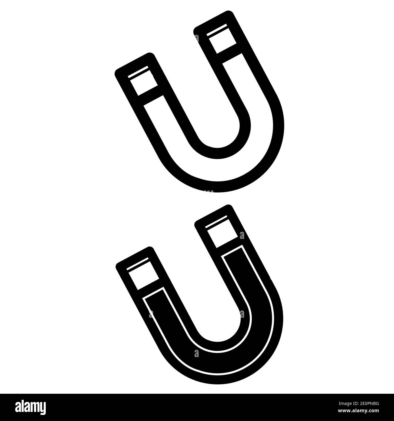 Magnet icon vector logo, black and white version Stock Vector Image ...