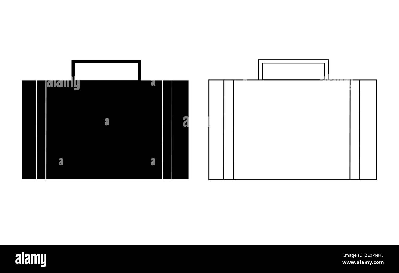 Suitcase linear icon vector, black and white version Stock Vector Image ...