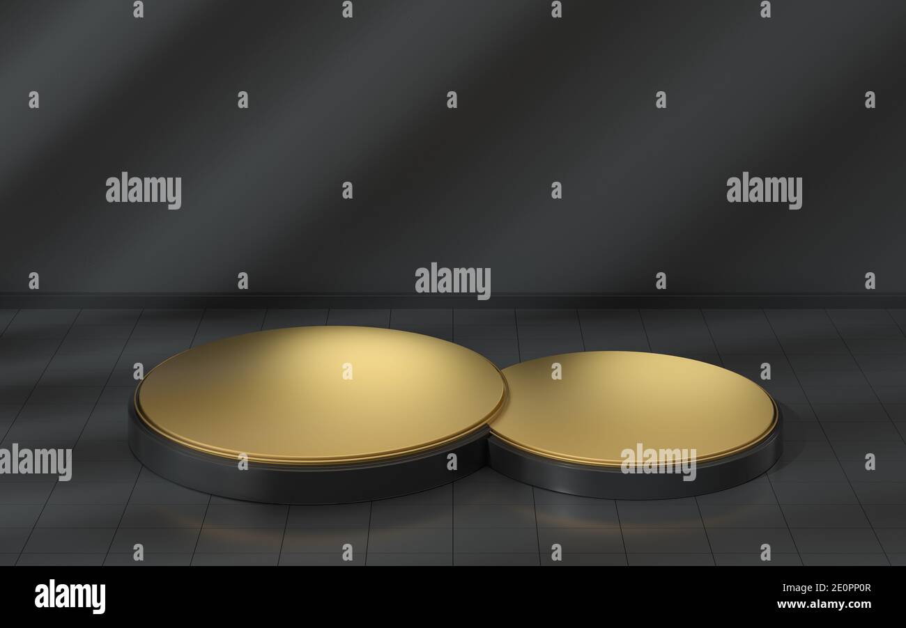 Empty product platform with shadow on the wall, 3d rendering. Computer ...