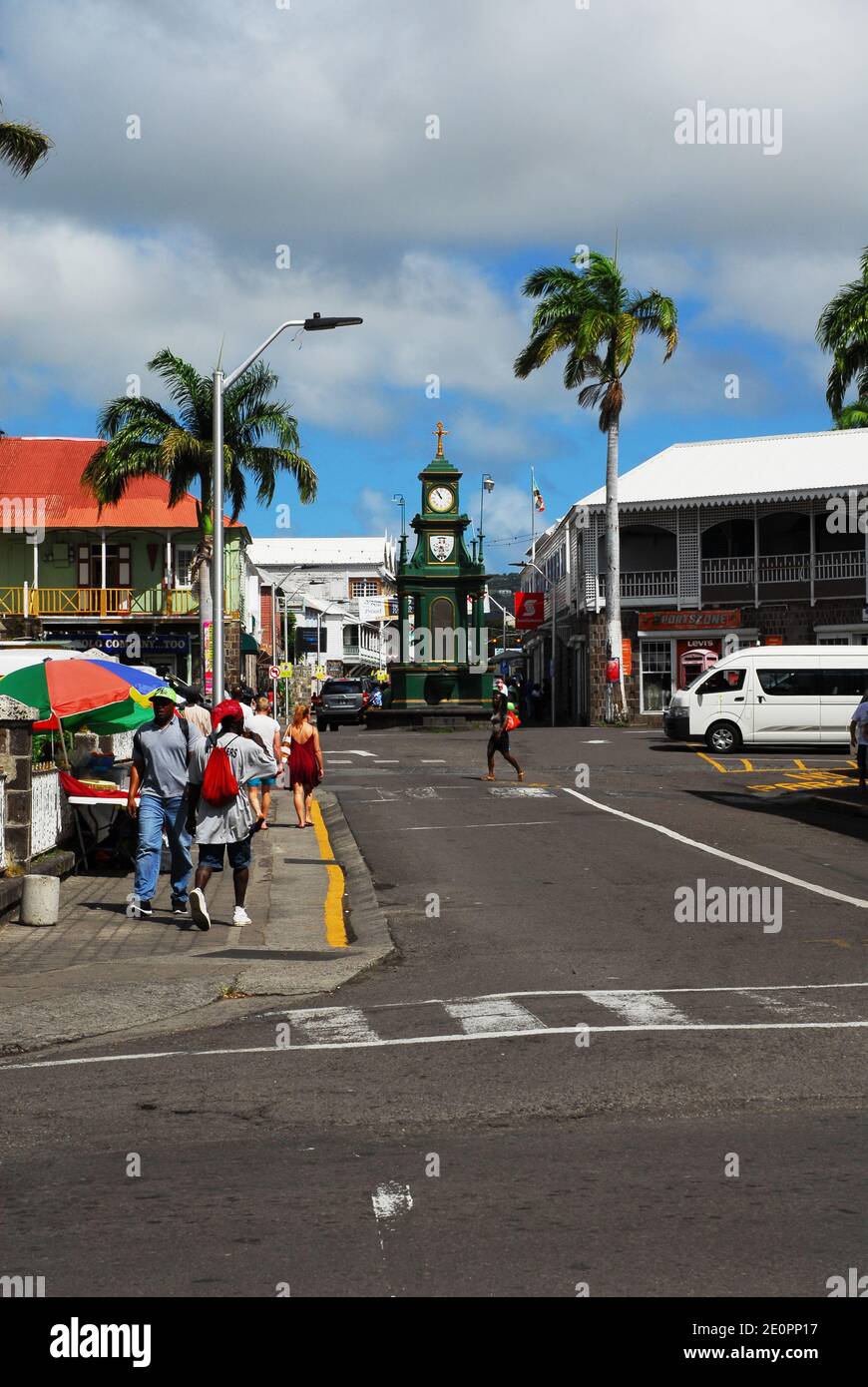 Caribbean: St Kitts and Nevis: St Kitts: Basseterre: The Circus: Clock ...