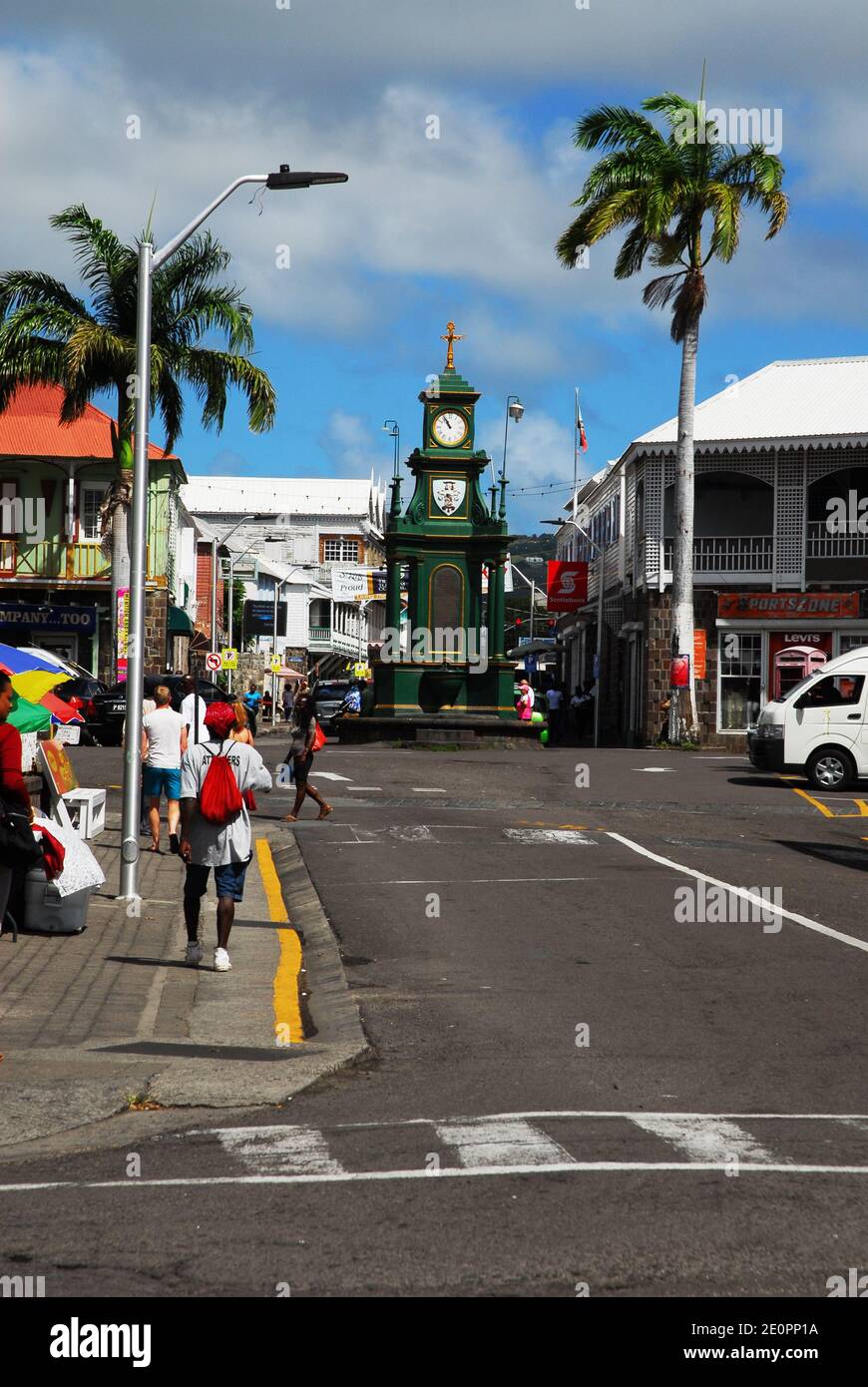 Caribbean: St Kitts and Nevis: St Kitts: Basseterre: The Circus: Clock ...