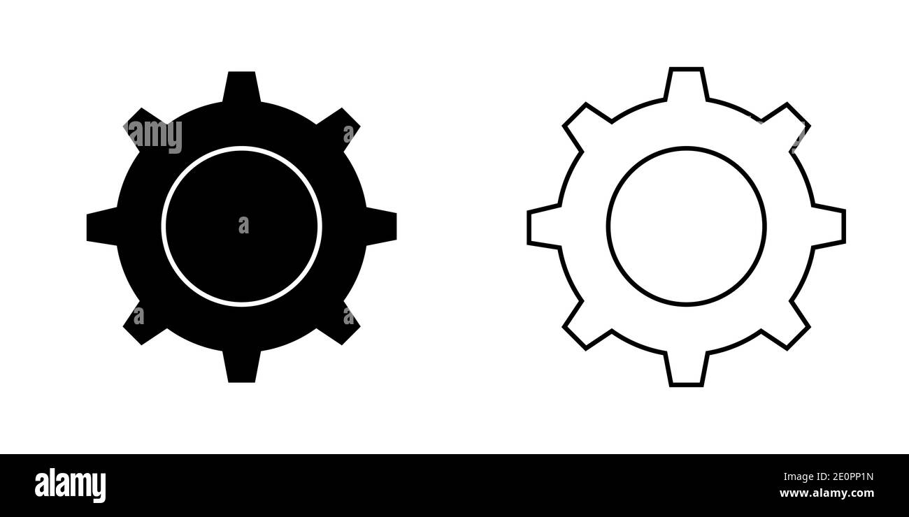 Setting icon vector isolated illustration, black and white version ...