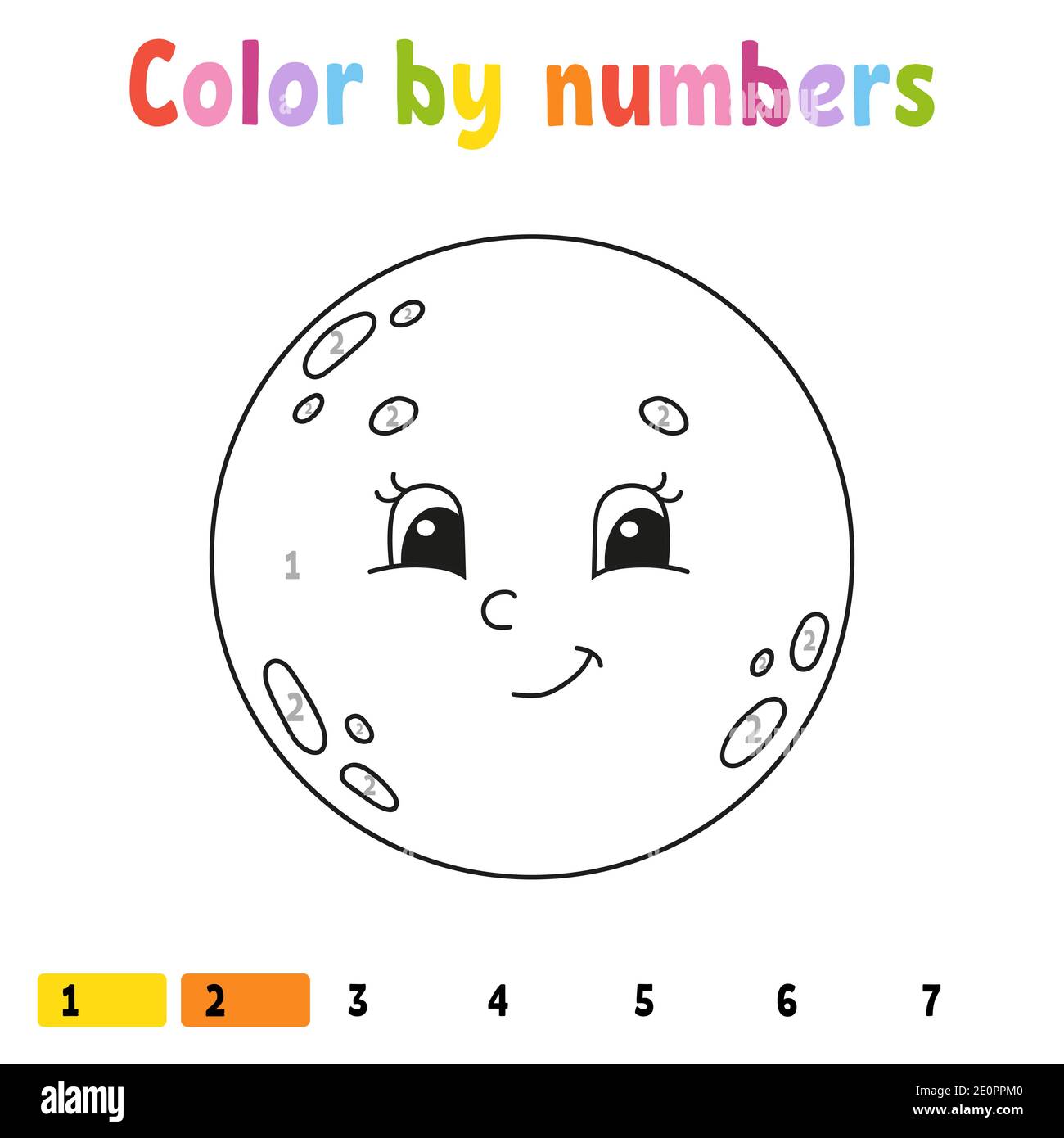 Color by numbers. Coloring book for kids. Cheerful character. Vector ...