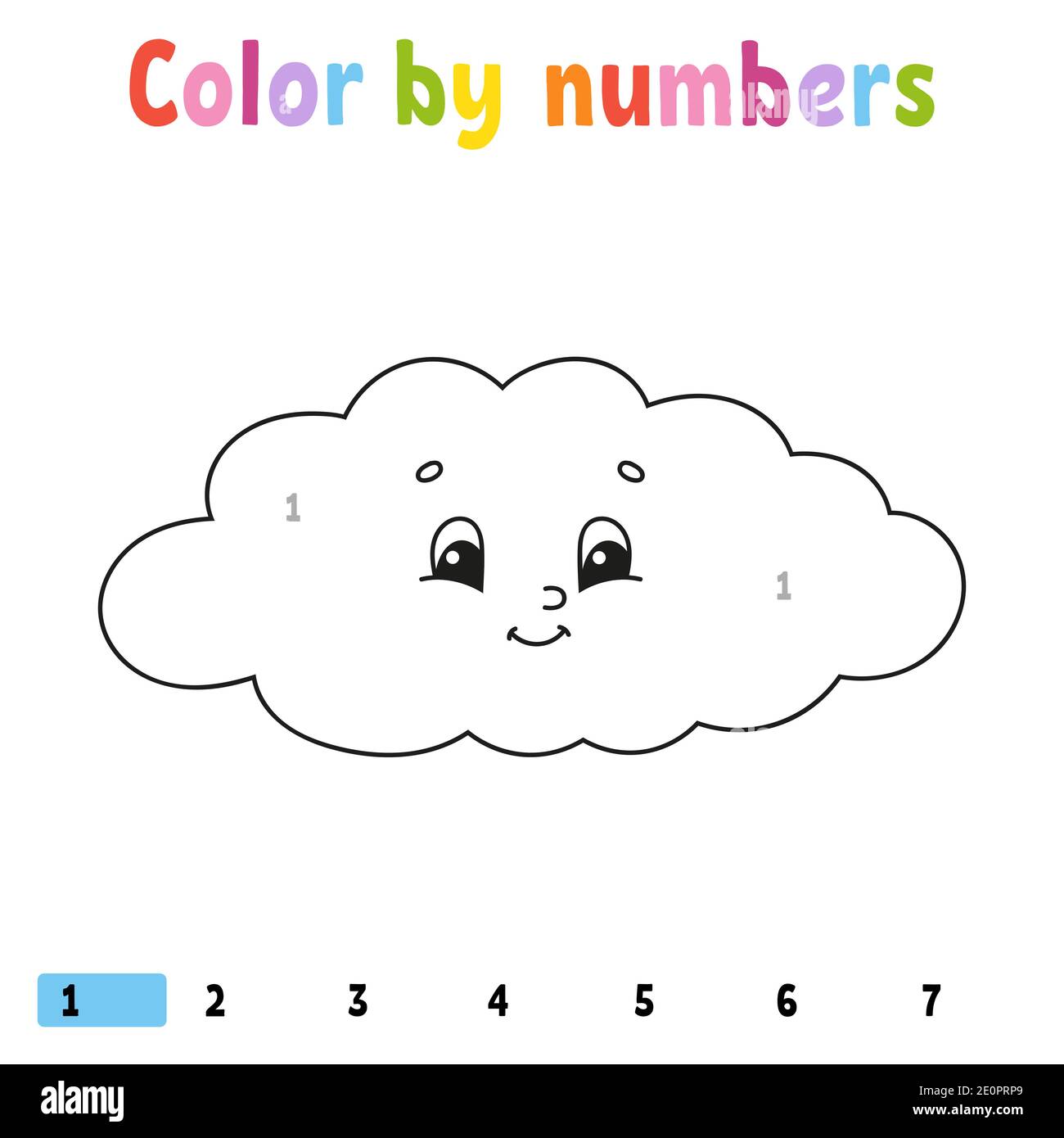 Color by numbers. Coloring book for kids. Cheerful character. Vector ...