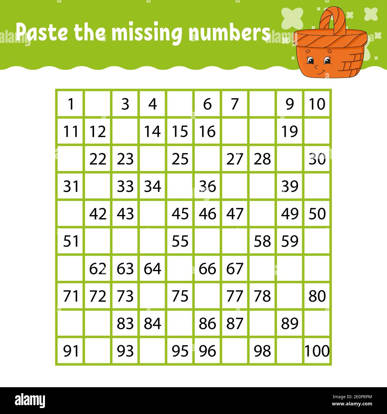 Paste the missing numbers. Handwriting practice. Learning numbers for ...