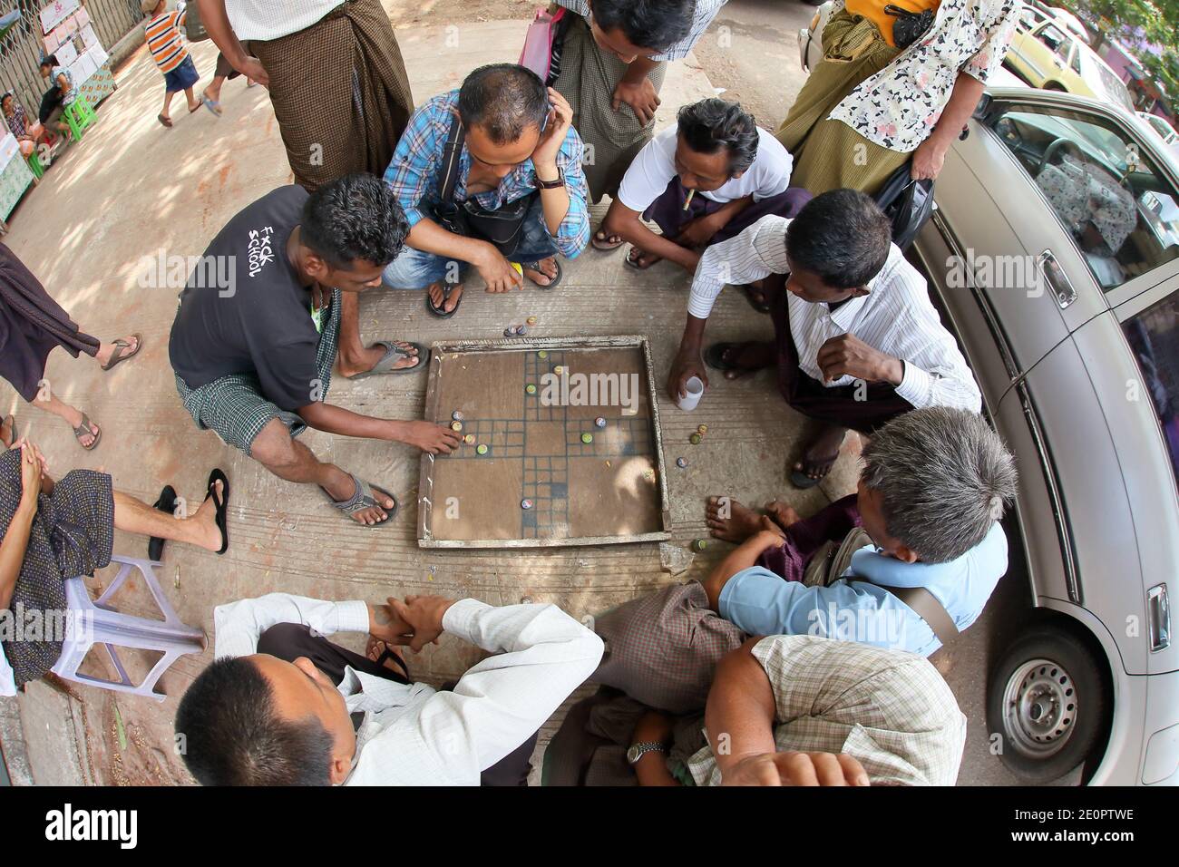 people playing game, yangon, Myanmar, Burma, Asia Stock Photo - Alamy