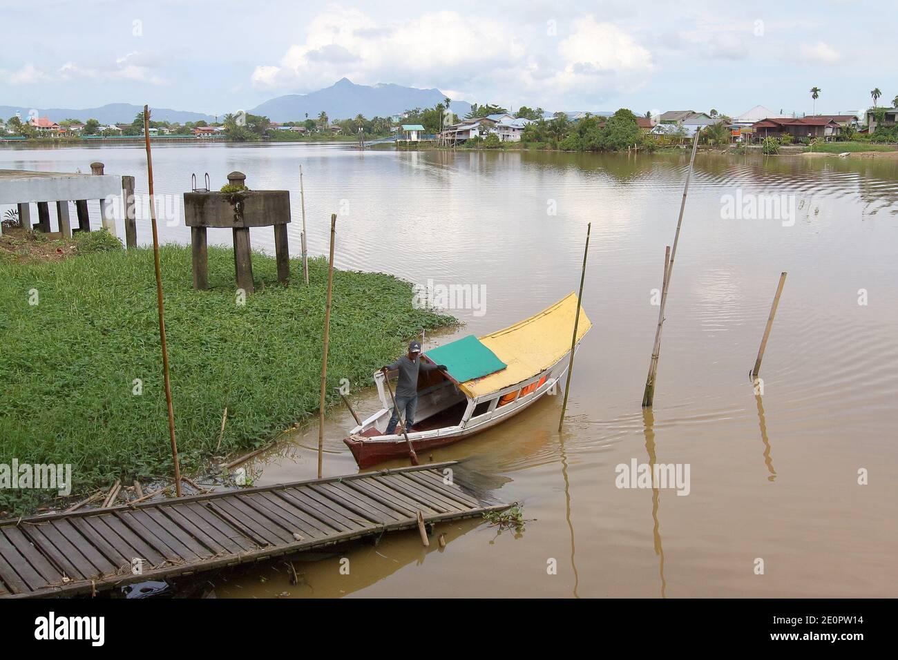 View of sarawak river, Kuching riverfront, kuching city, sarawak ...