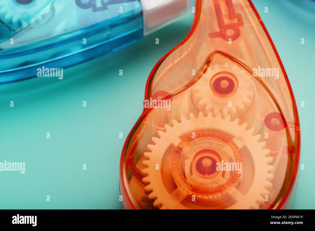 Multi-colored Stationery correction tapes on a blue background. Free ...