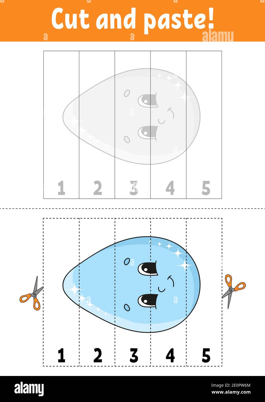 Learning numbers. Cut and play. Education developing worksheet. Game ...