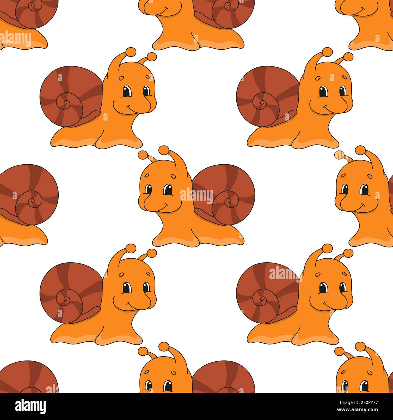 Colored seamless pattern with cute cartoon character. Simple flat ...