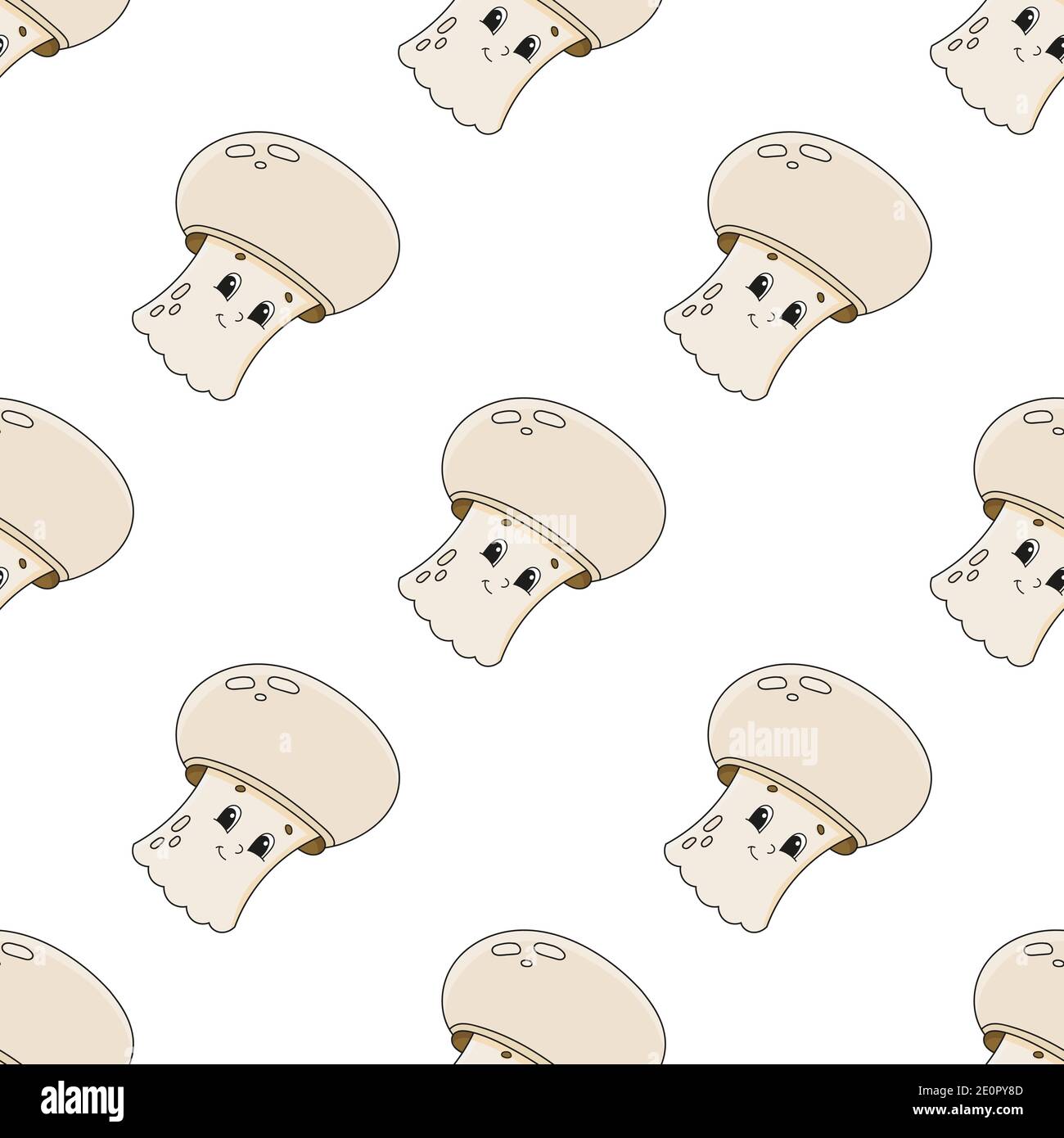 Colored seamless pattern with cute cartoon character. Simple flat ...
