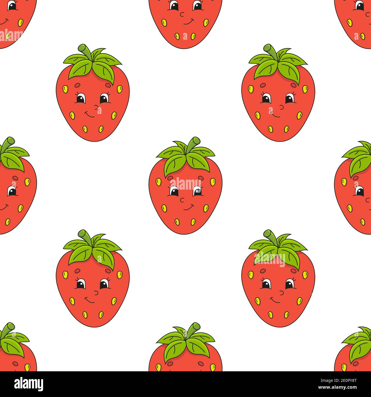 Colored seamless pattern with cute cartoon character. Simple flat ...