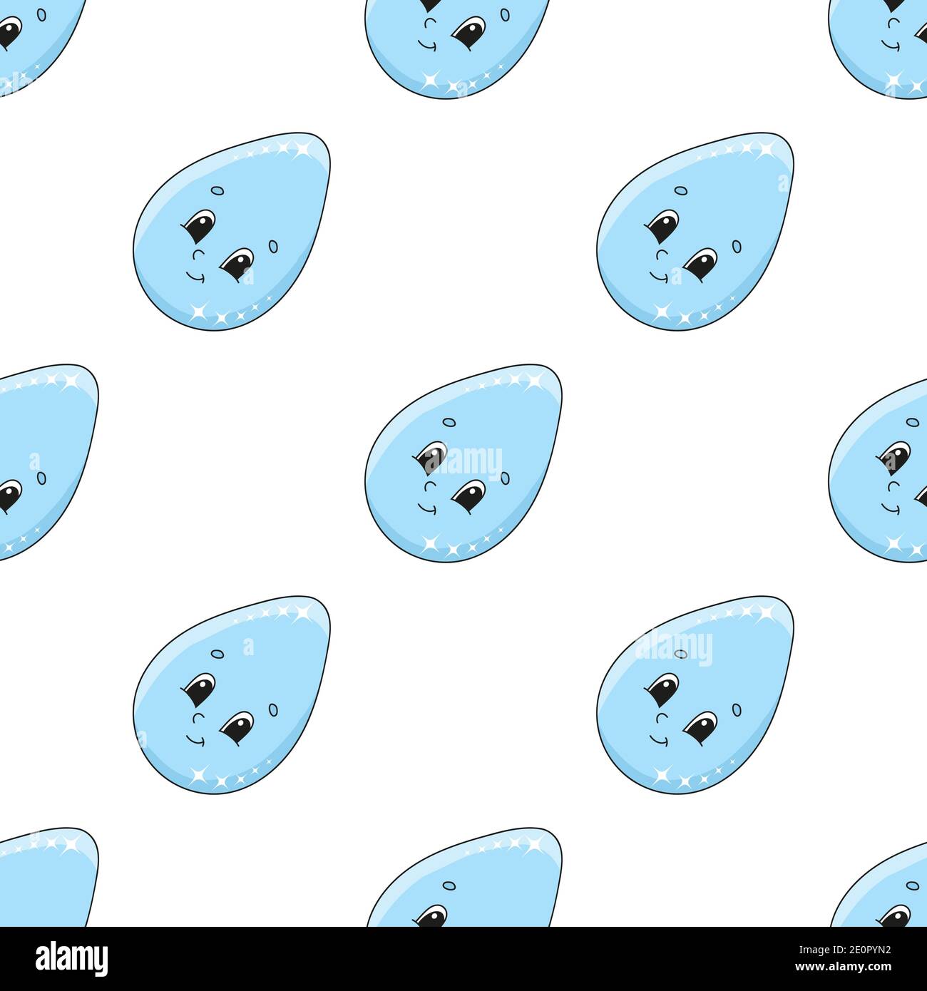 Colored seamless pattern with cute cartoon character. Simple flat ...