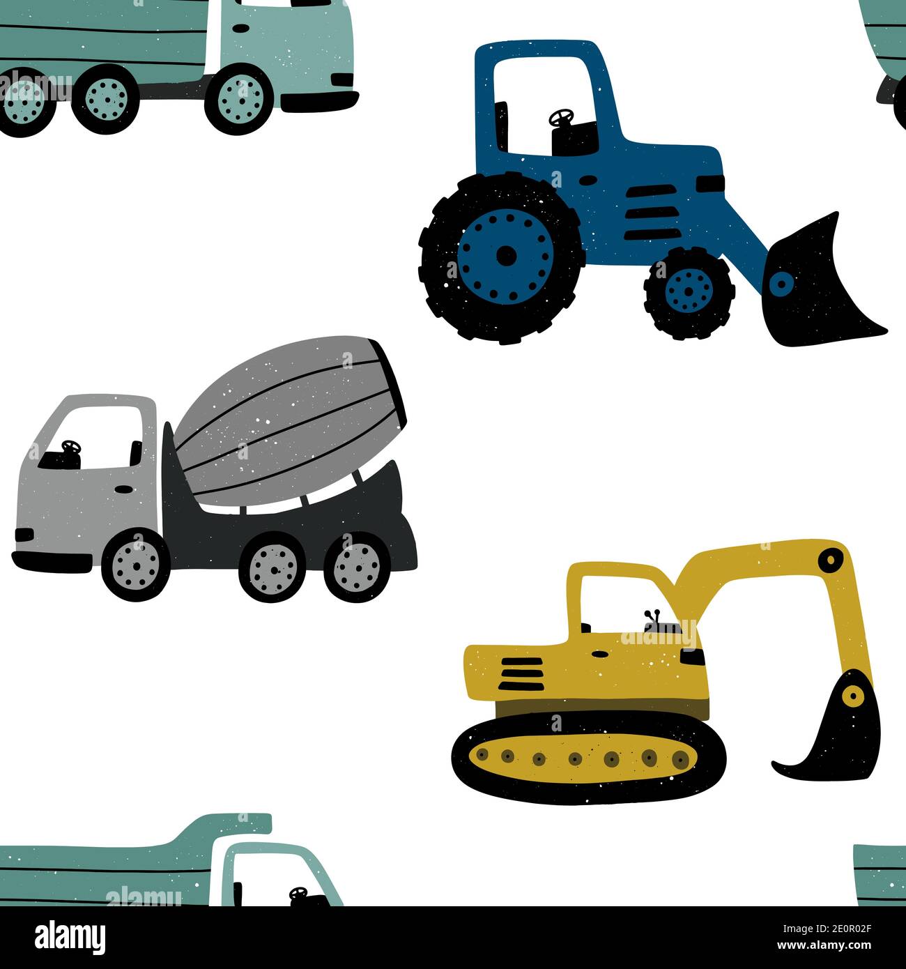 Cute construction machines seamless pattern for boys. Perfect for ...