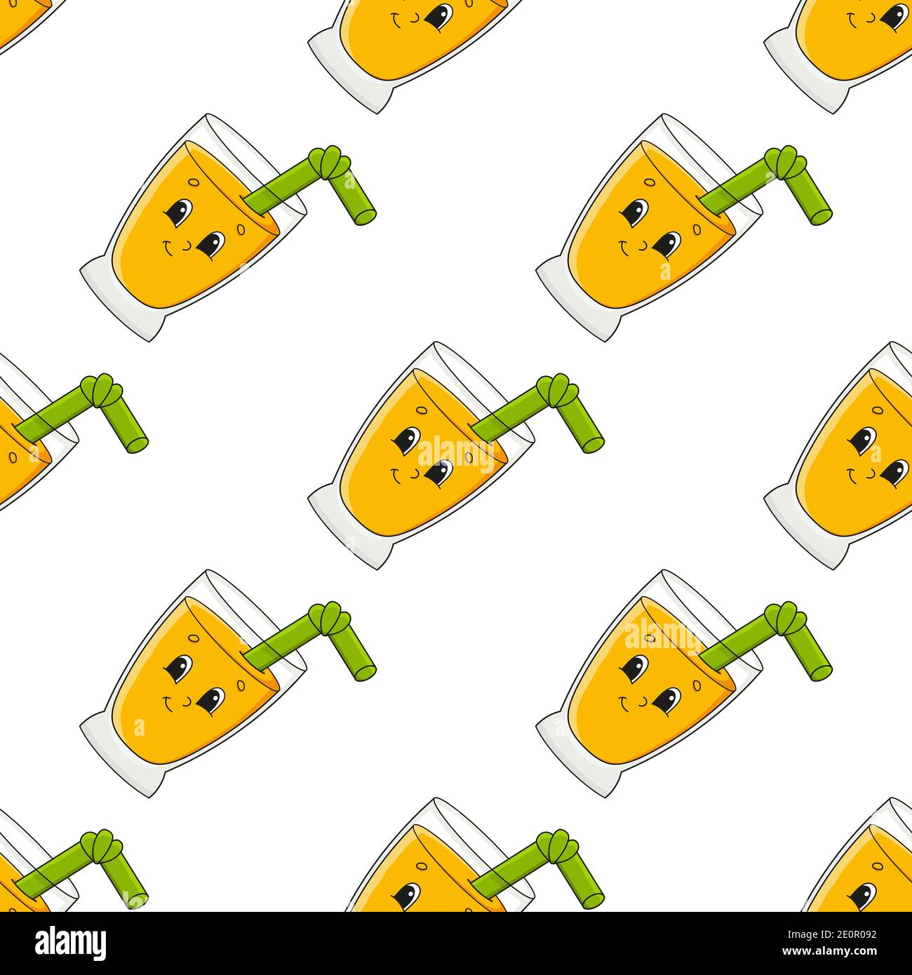 Colored seamless pattern with cute cartoon character. Simple flat ...