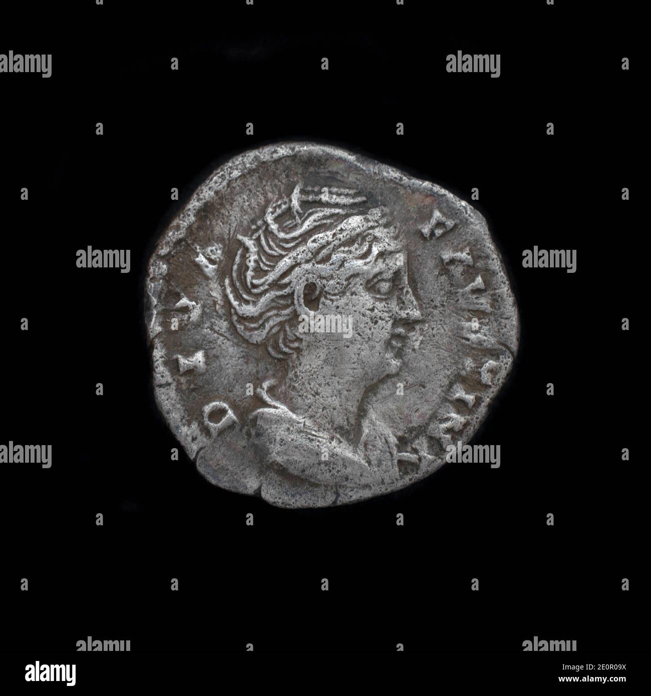 Roman silver denarius. Ancient roman silver coin. Faustina II silver ...