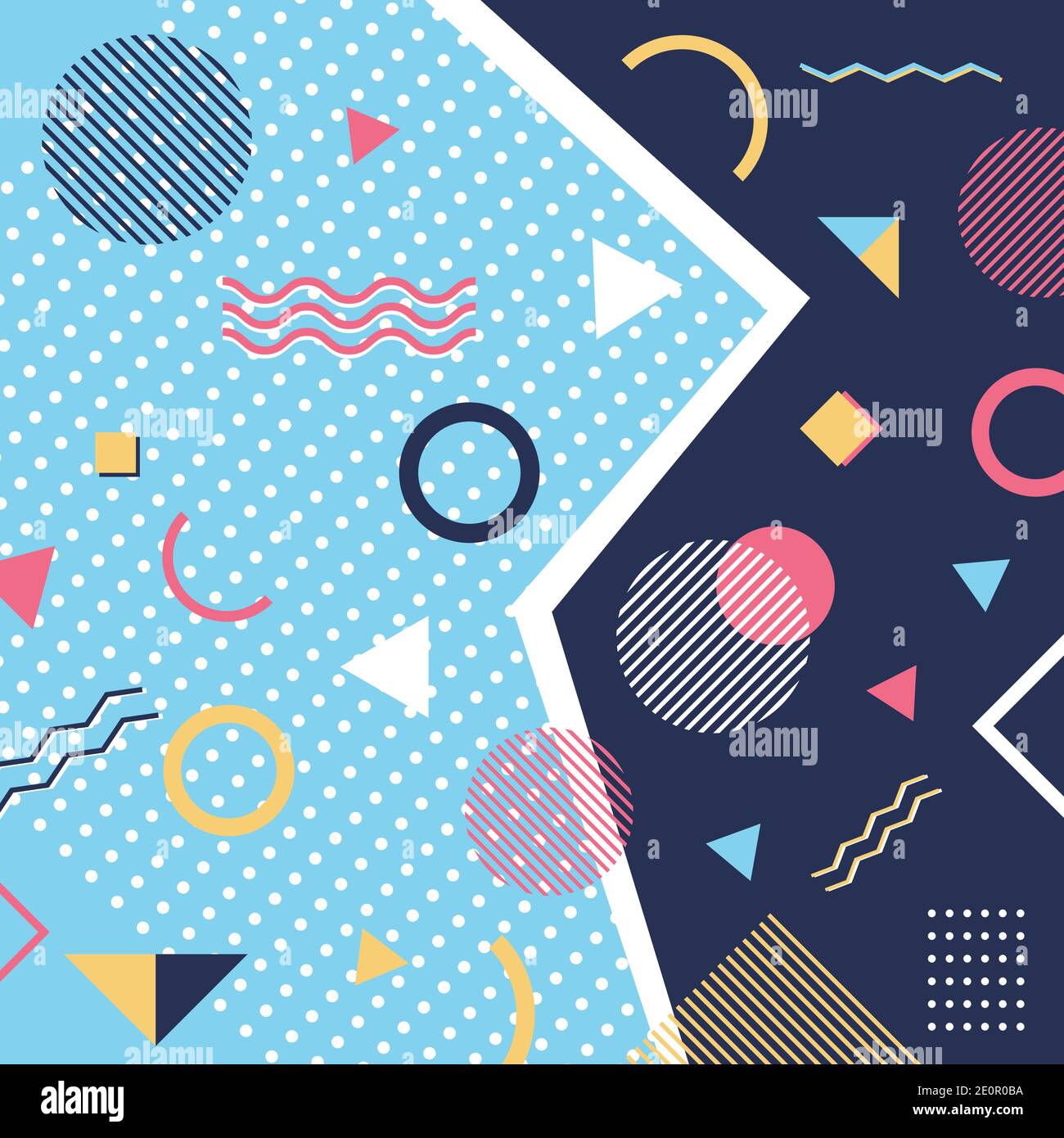 Abstract trendy pattern background geometric elements memphis style. Vector illustration Stock ...