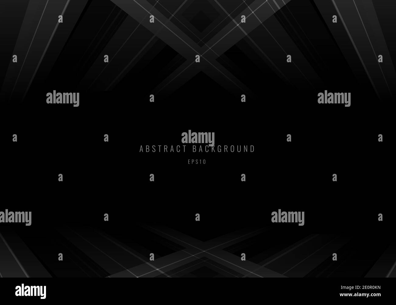 Abstract gray stripes with lines perspective on black background ...