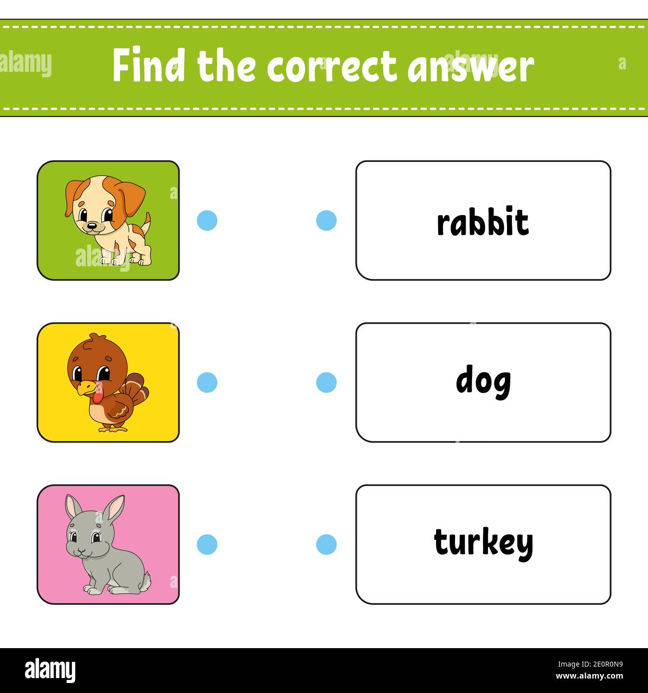 Find the correct answer. Draw a line. Learning words. Education ...
