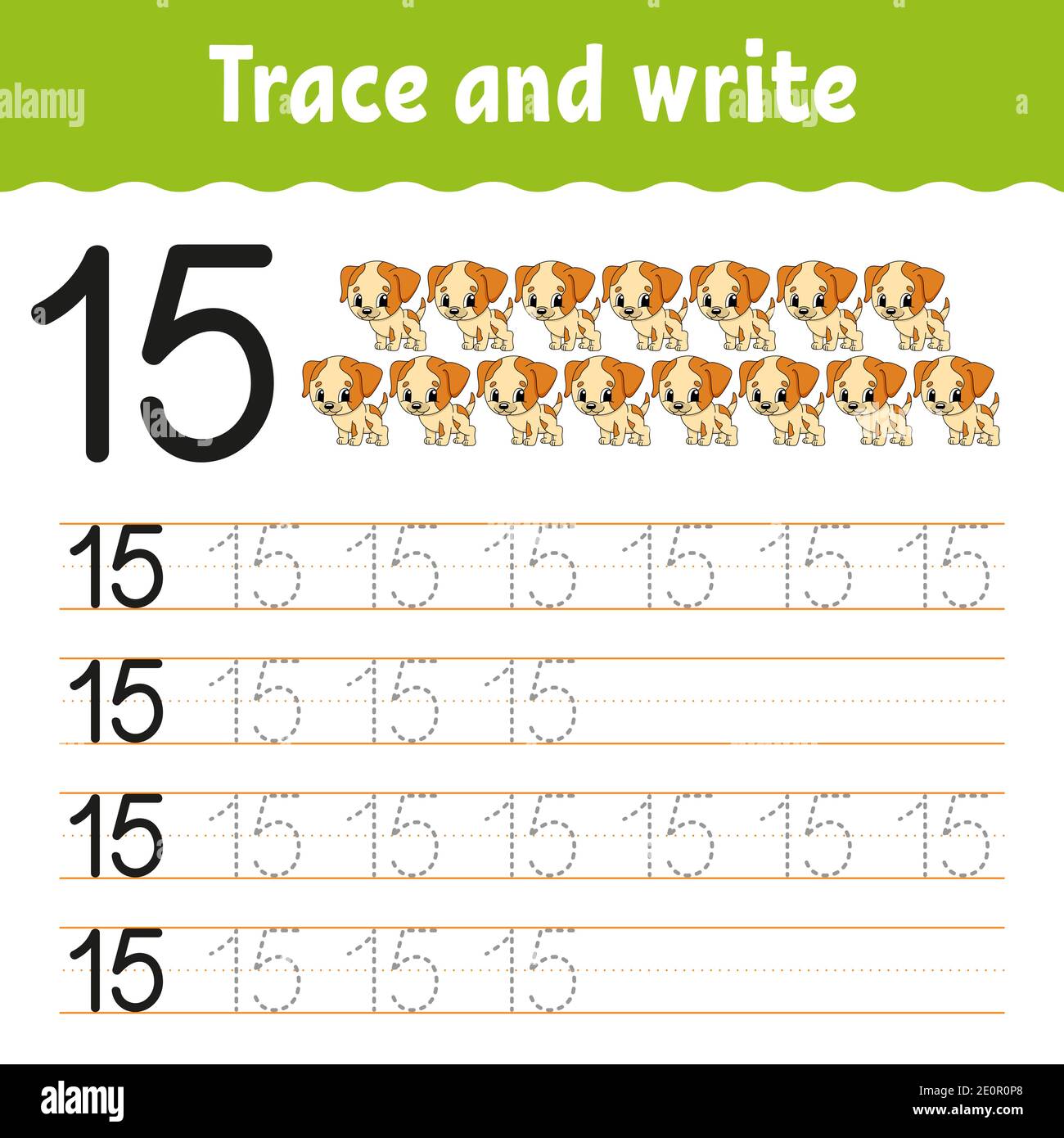 Trace and write. Handwriting practice. Learning numbers for kids ...