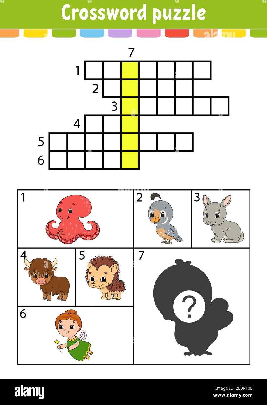 Crossword puzzle. Education developing worksheet. Activity page for ...