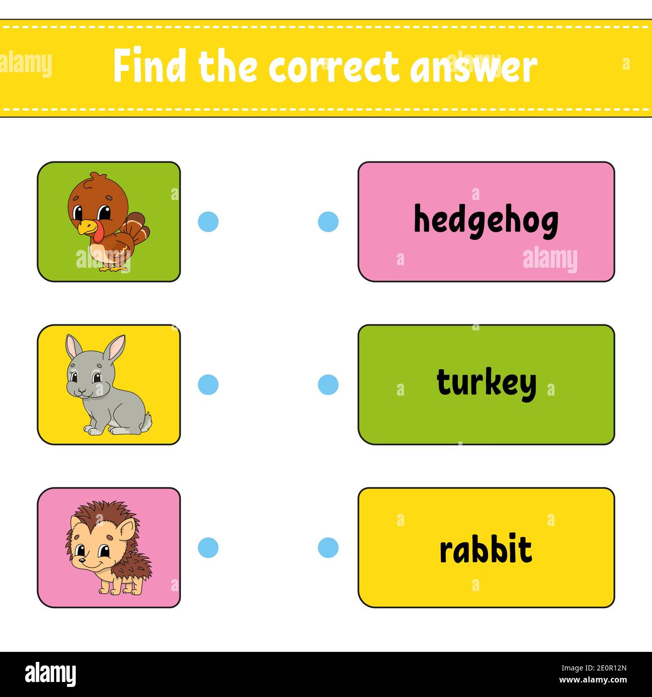 Find the correct answer. Draw a line. Learning words. Education ...