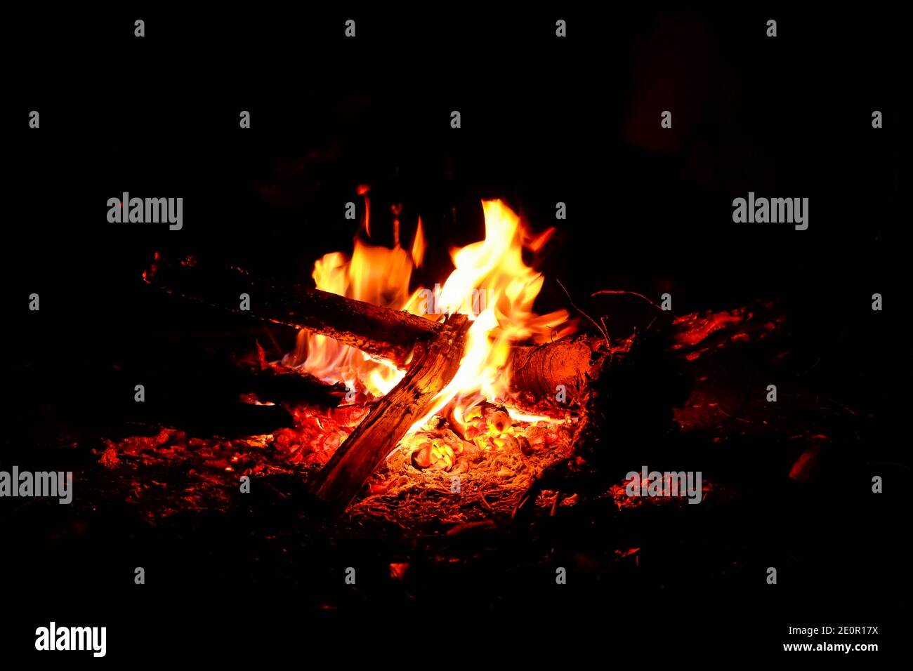 Fire in nature bokeh from the lights Stock Photo - Alamy