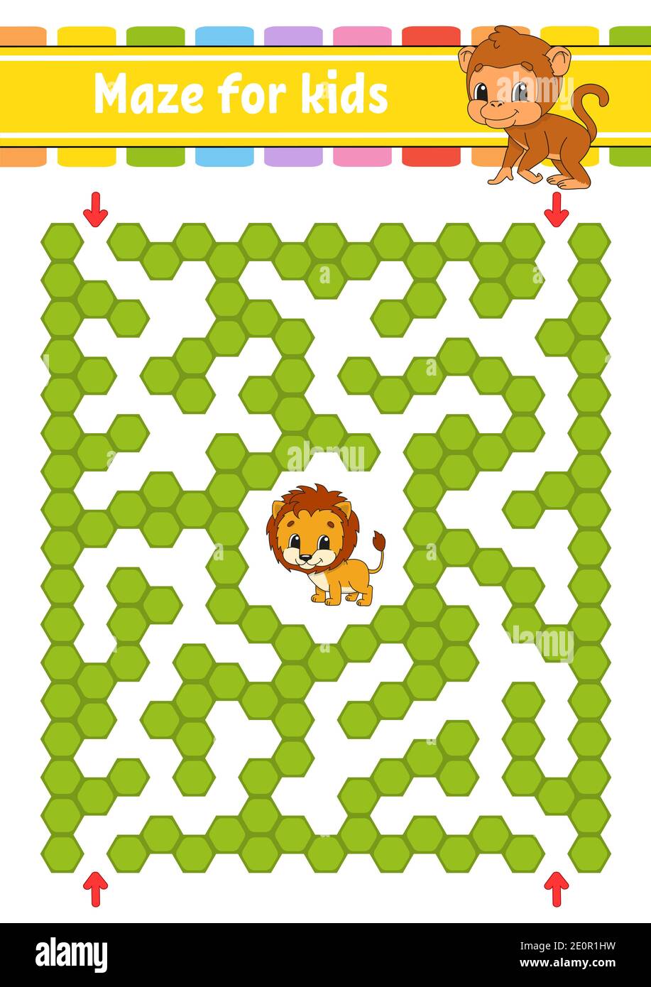 Maze. Game for kids. Funny labyrinth. Education developing worksheet ...