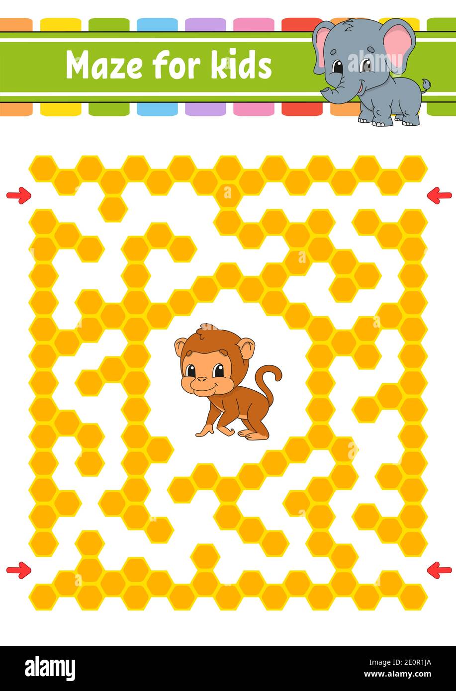 Maze. Game for kids. Funny labyrinth. Education developing worksheet ...