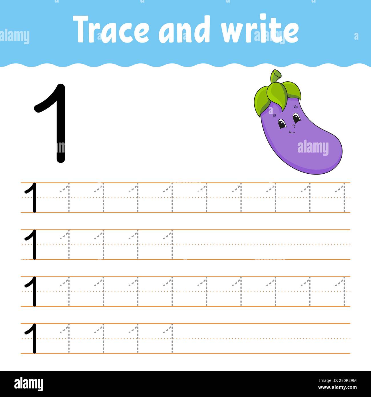 Trace and write. Handwriting practice. Learning numbers for kids ...