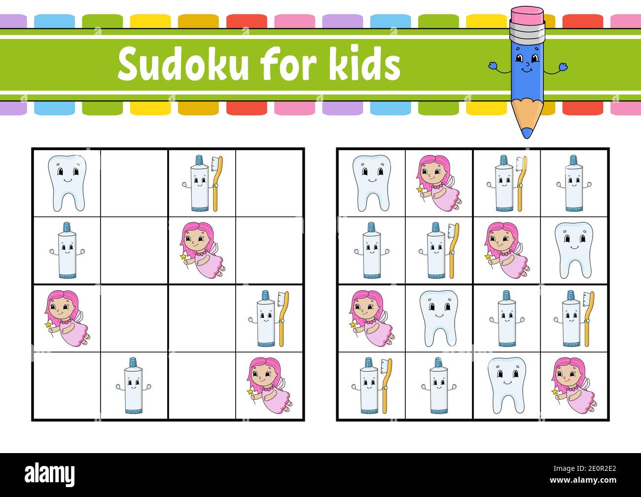 Sudoku for kids. Education developing worksheet. Activity page with ...