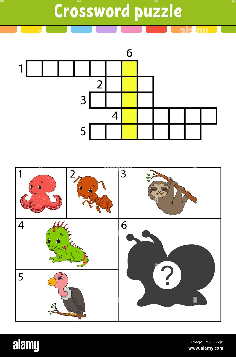 Crossword puzzle. Education developing worksheet. Activity page for ...
