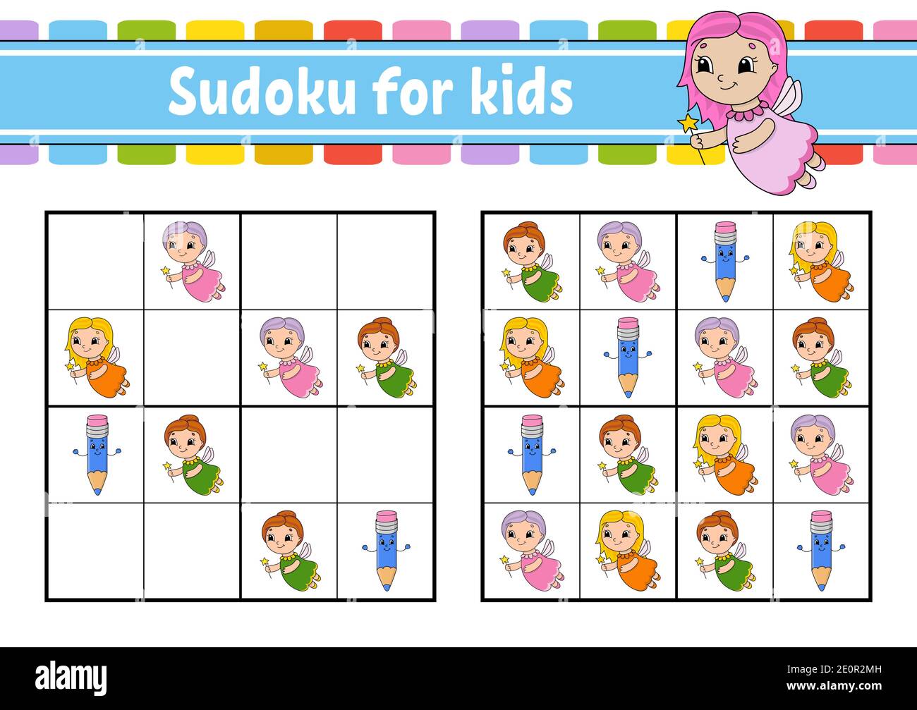 Sudoku for kids. Education developing worksheet. Activity page with ...