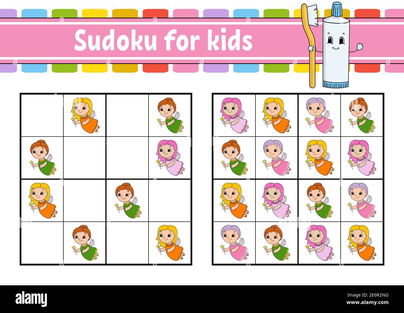 Sudoku for kids. Education developing worksheet. Activity page with ...