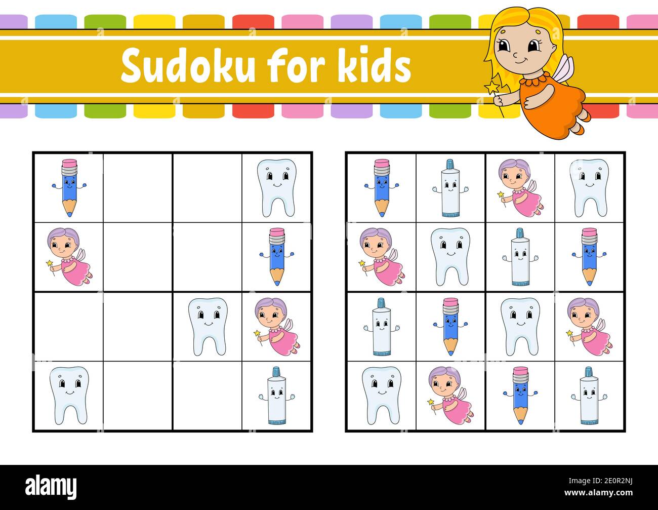 Sudoku for kids. Education developing worksheet. Activity page with ...