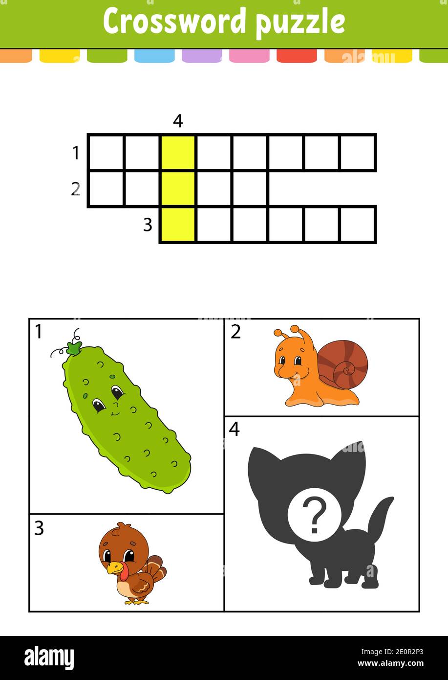 Crossword puzzle. Education developing worksheet. Activity page for ...